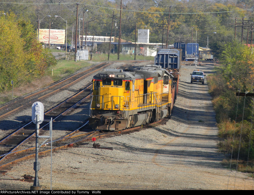 UP 1819 Waits for a Signal to go south with a local freight
